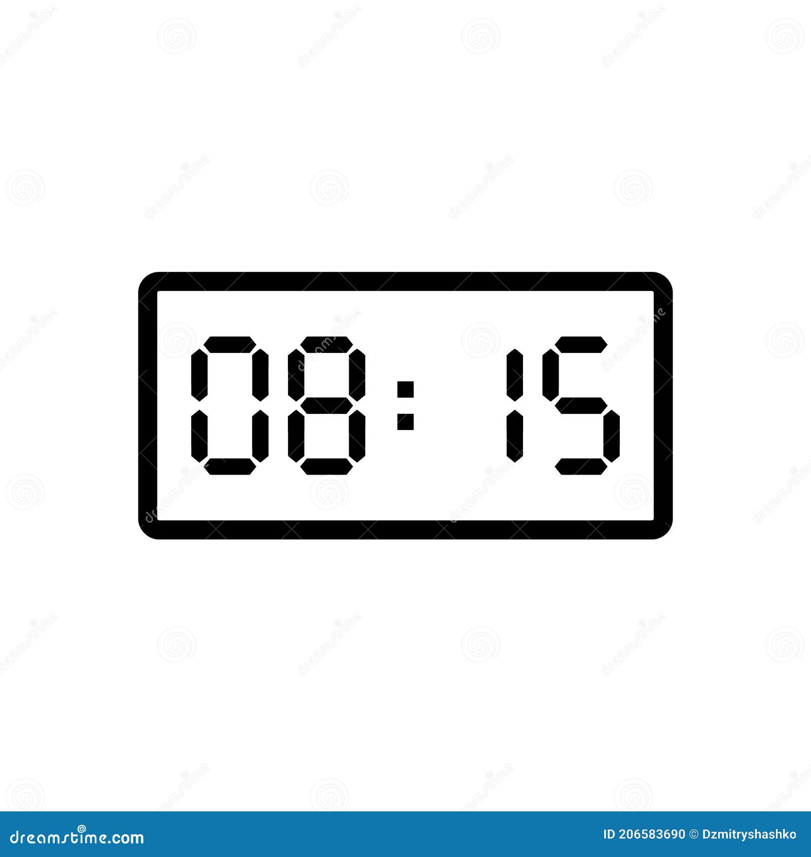 Reloj digital con 8 15 stock de ilustración. Ilustración de moderno ...