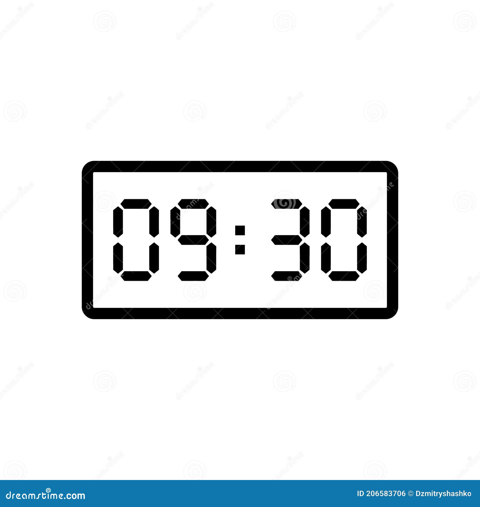 Reloj digital con 9 30 stock de ilustración. Ilustración de reloj ...