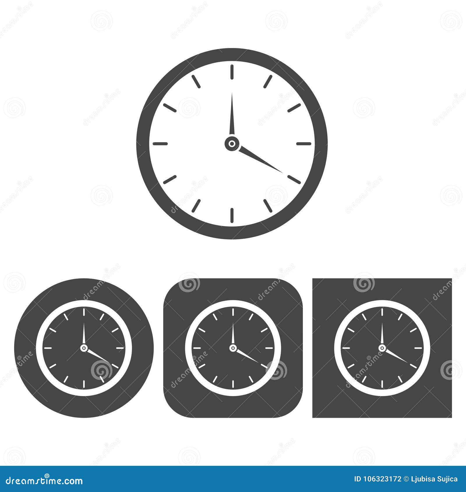 Reloj - icono del vector ilustración del vector. Ilustración de segundo ...