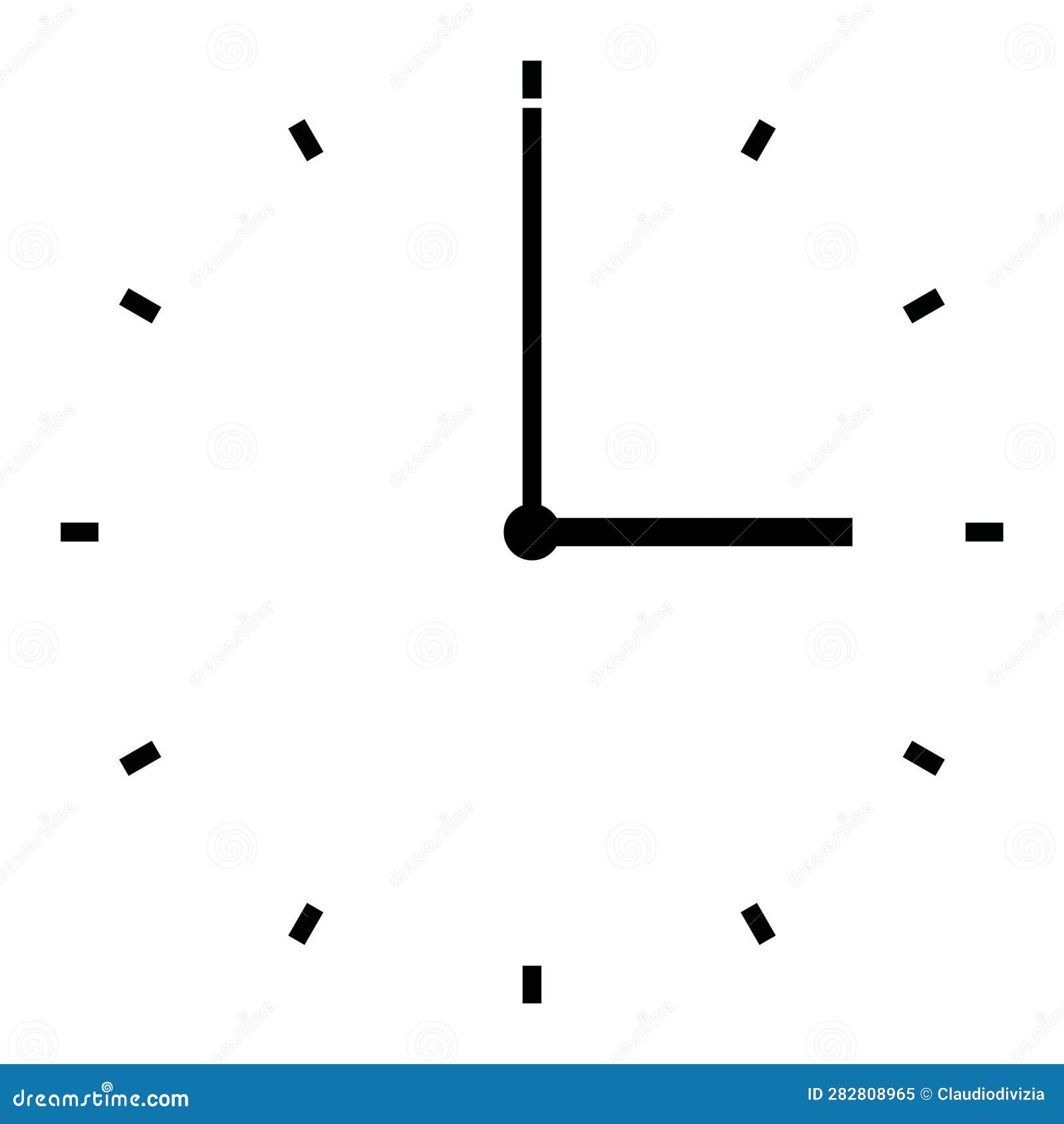 Reloj a las tres ilustración del vector. Ilustración de hora - 282808965