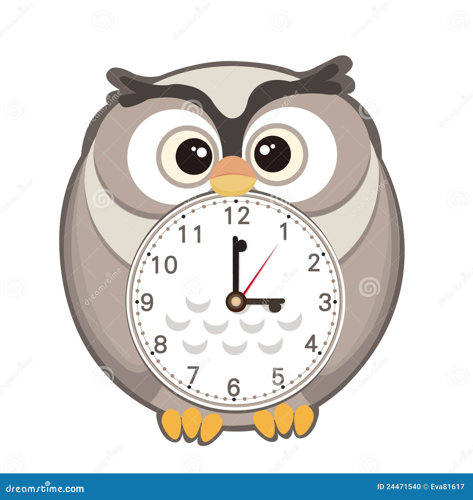 Reloj Lindo De La Historieta Stock de ilustración - Ilustración de ...