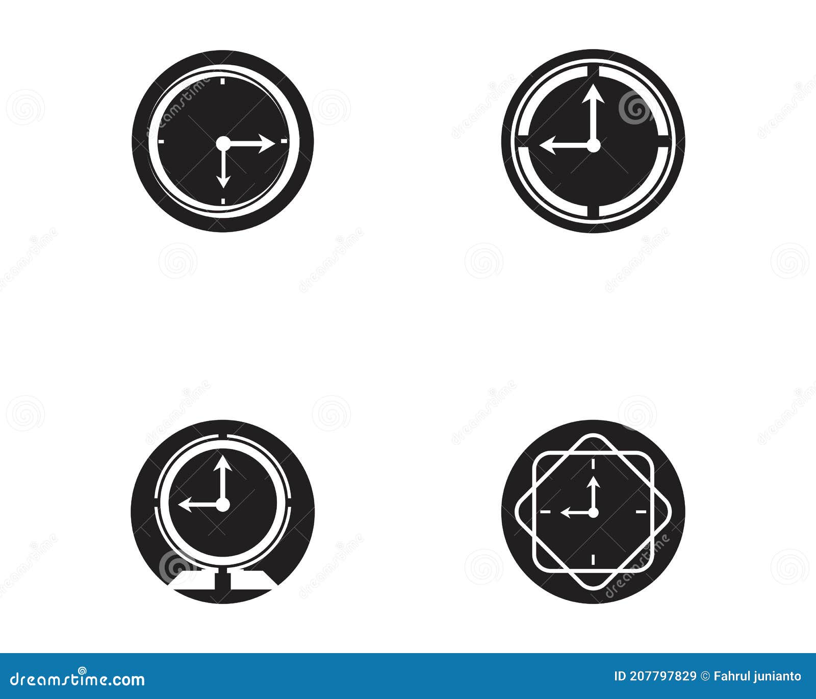 Reloj Reloj Reloj Logo Vector Plantilla Ilustración del Vector ...