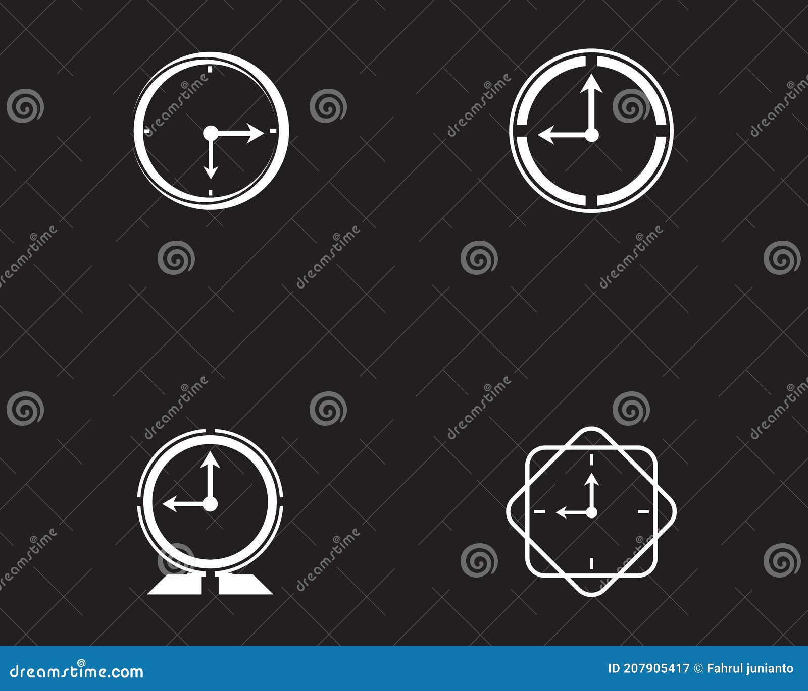 Reloj Reloj Reloj Logo Vector Plantilla Ilustración del Vector ...