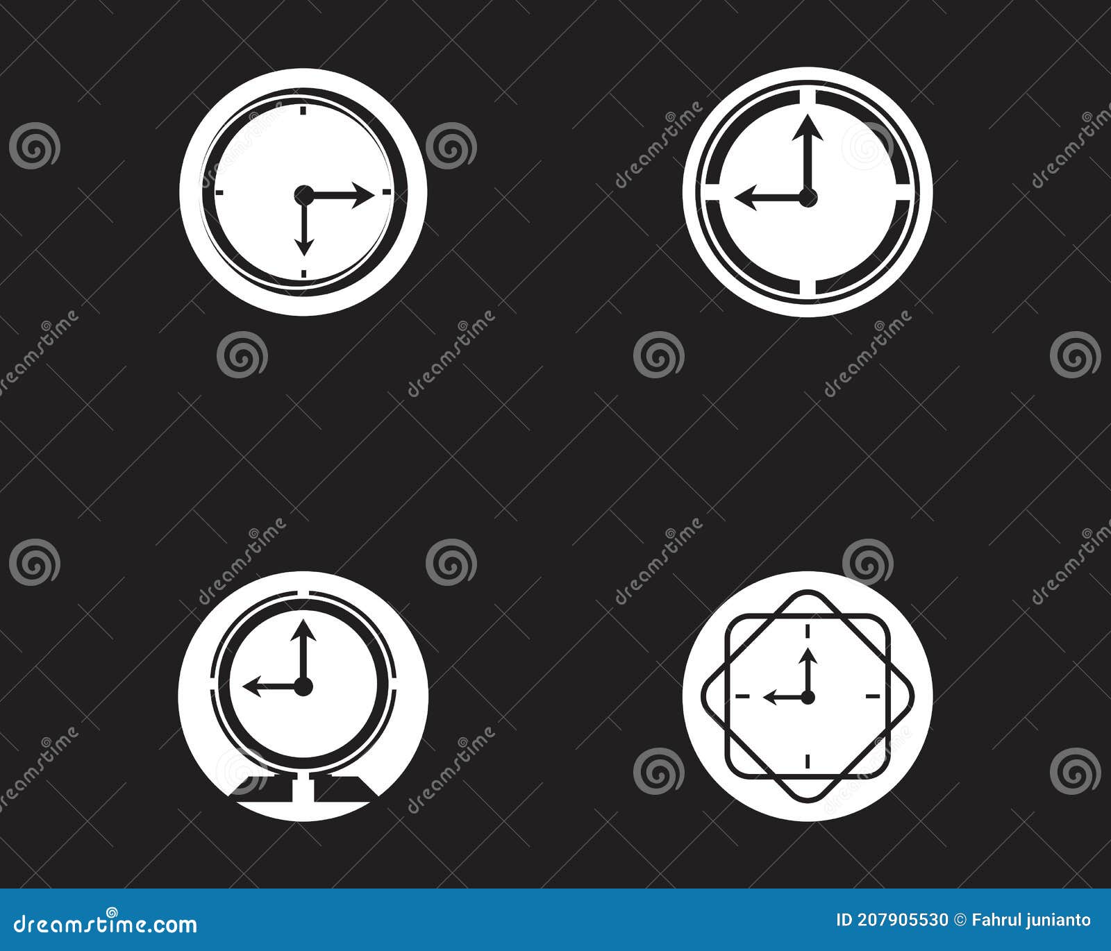 Reloj Reloj Reloj Logo Vector Plantilla Ilustración del Vector ...