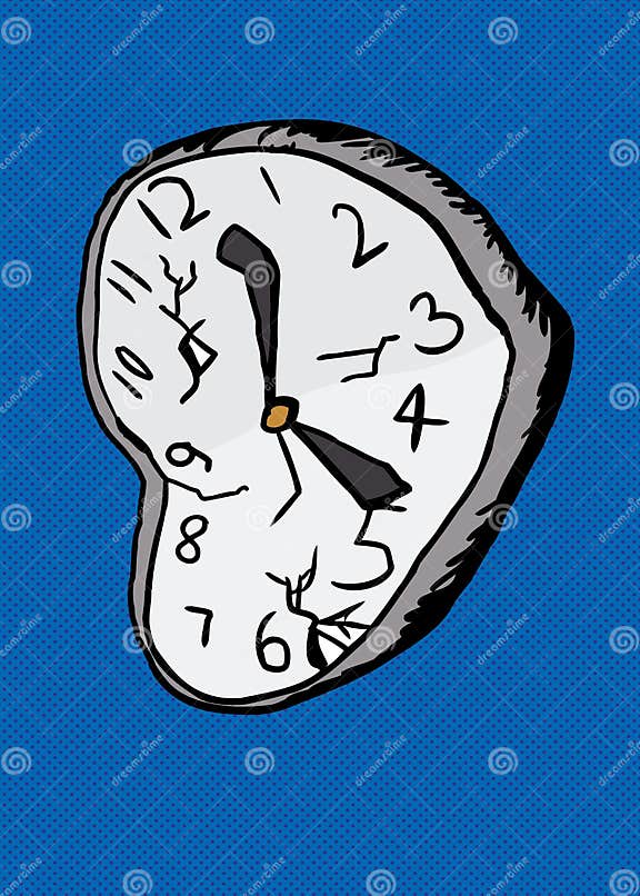 Reloj quebrado sobre azul stock de ilustración. Ilustración de concepto ...