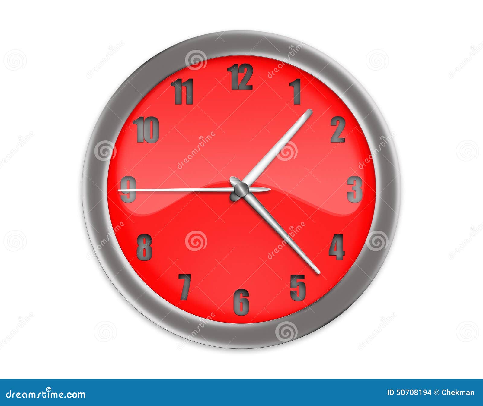 Reloj rojo con las flechas stock de ilustración. Ilustración de medida ...