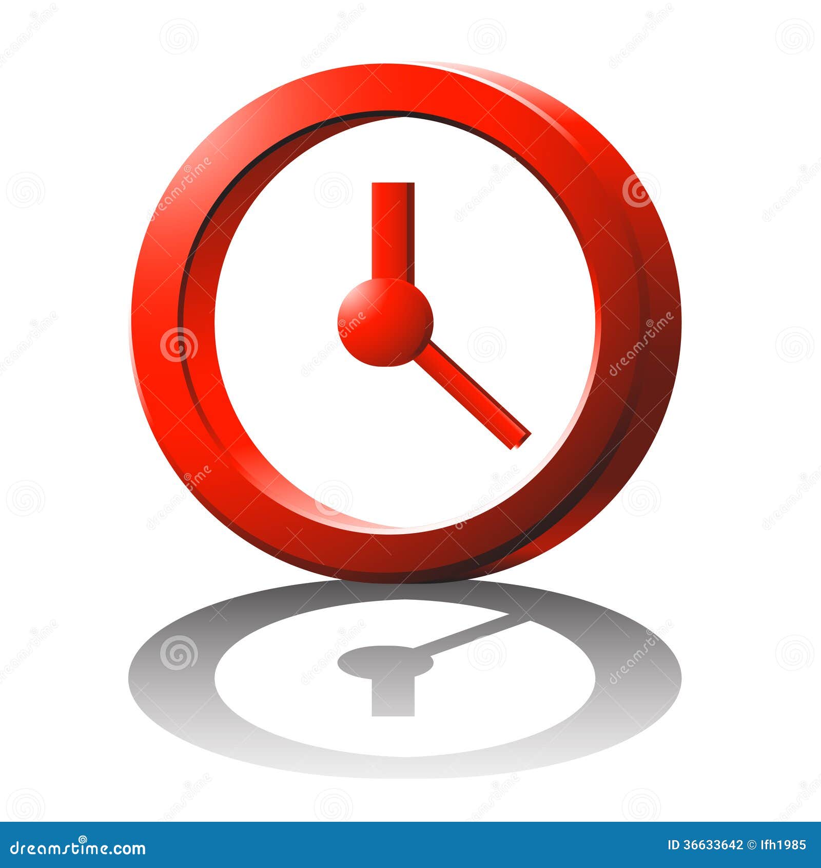 Reloj rojo de la silueta ilustración del vector. Ilustración de silueta ...