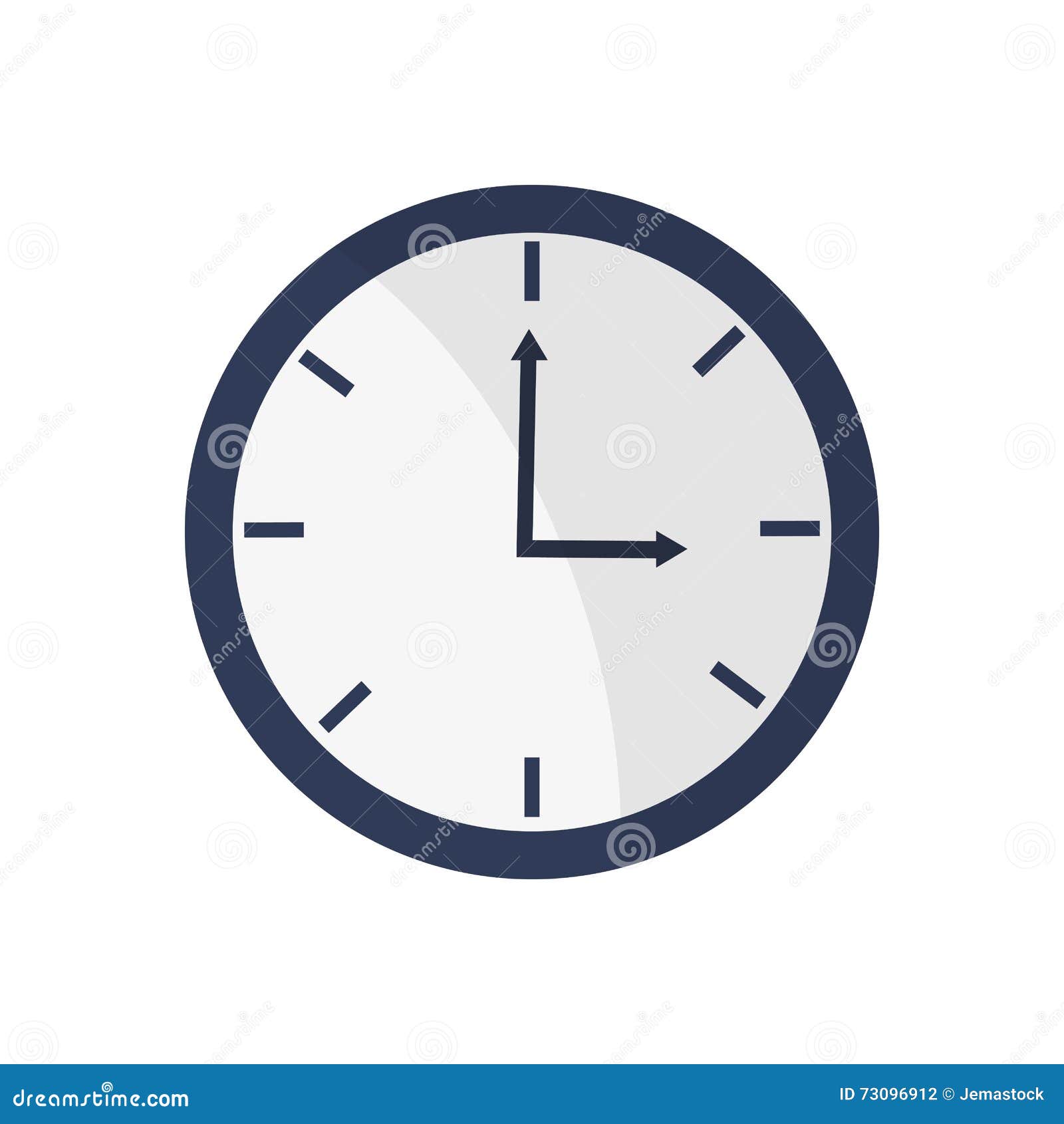 Reloj Simple Azul, Ejemplo Del Vector Sobre El Fondo Blanco Stock de ...