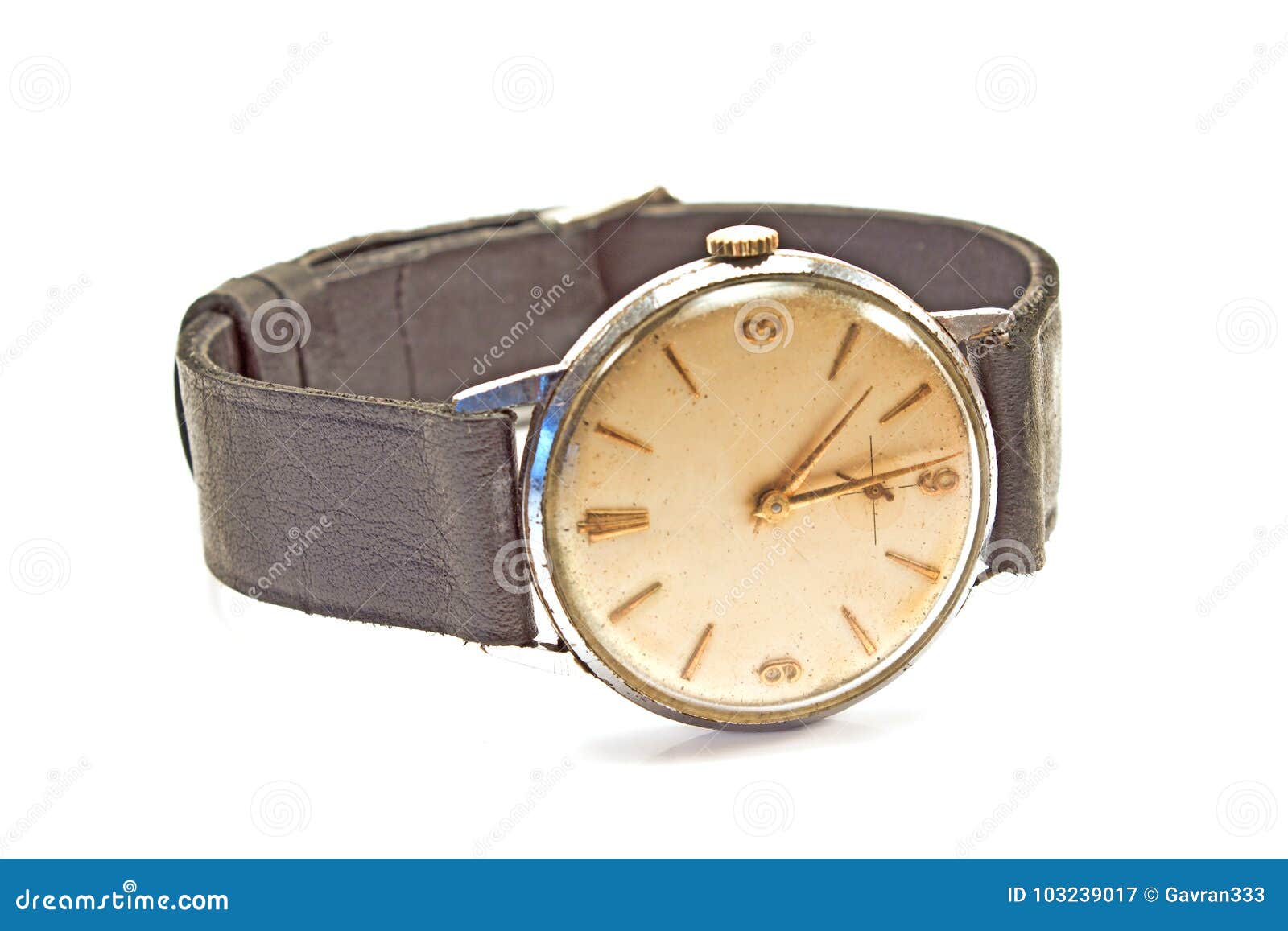 Reloj Viejo Aislado En Blanco Imagen de archivo - Imagen de vendimia ...