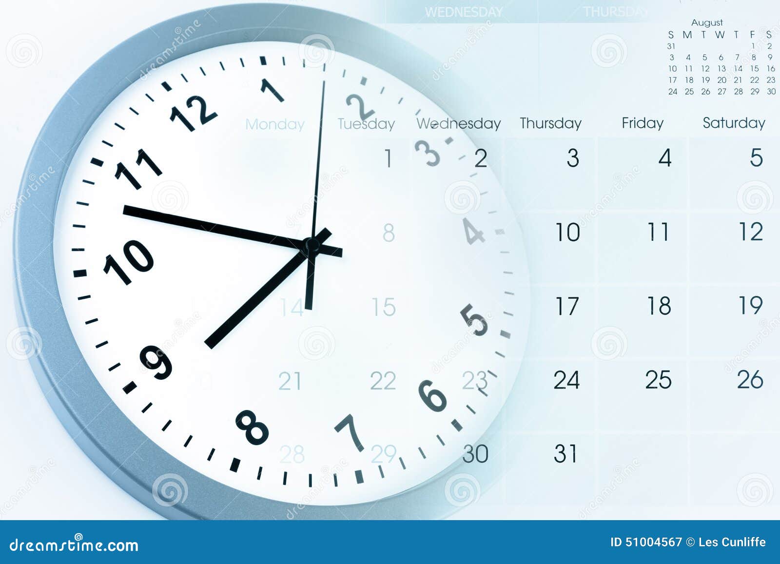 Reloj y calendario imagen de archivo. Imagen de fecha - 51004567