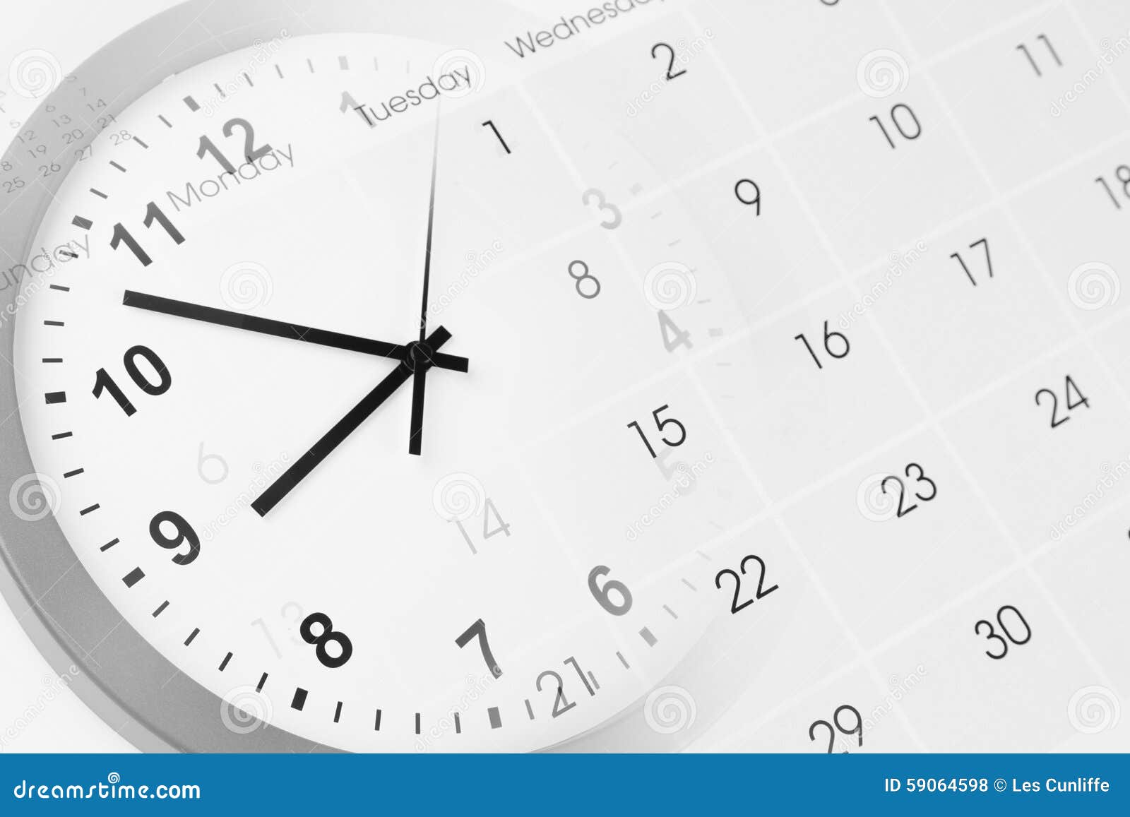 Reloj y calendario foto de archivo. Imagen de semana - 59064598