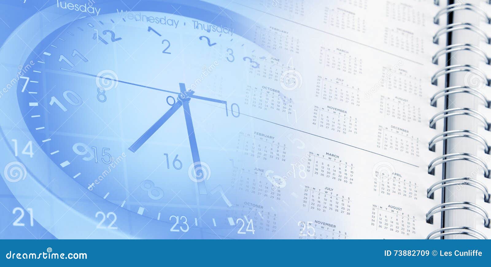 Reloj y calendario imagen de archivo. Imagen de horario - 73882709