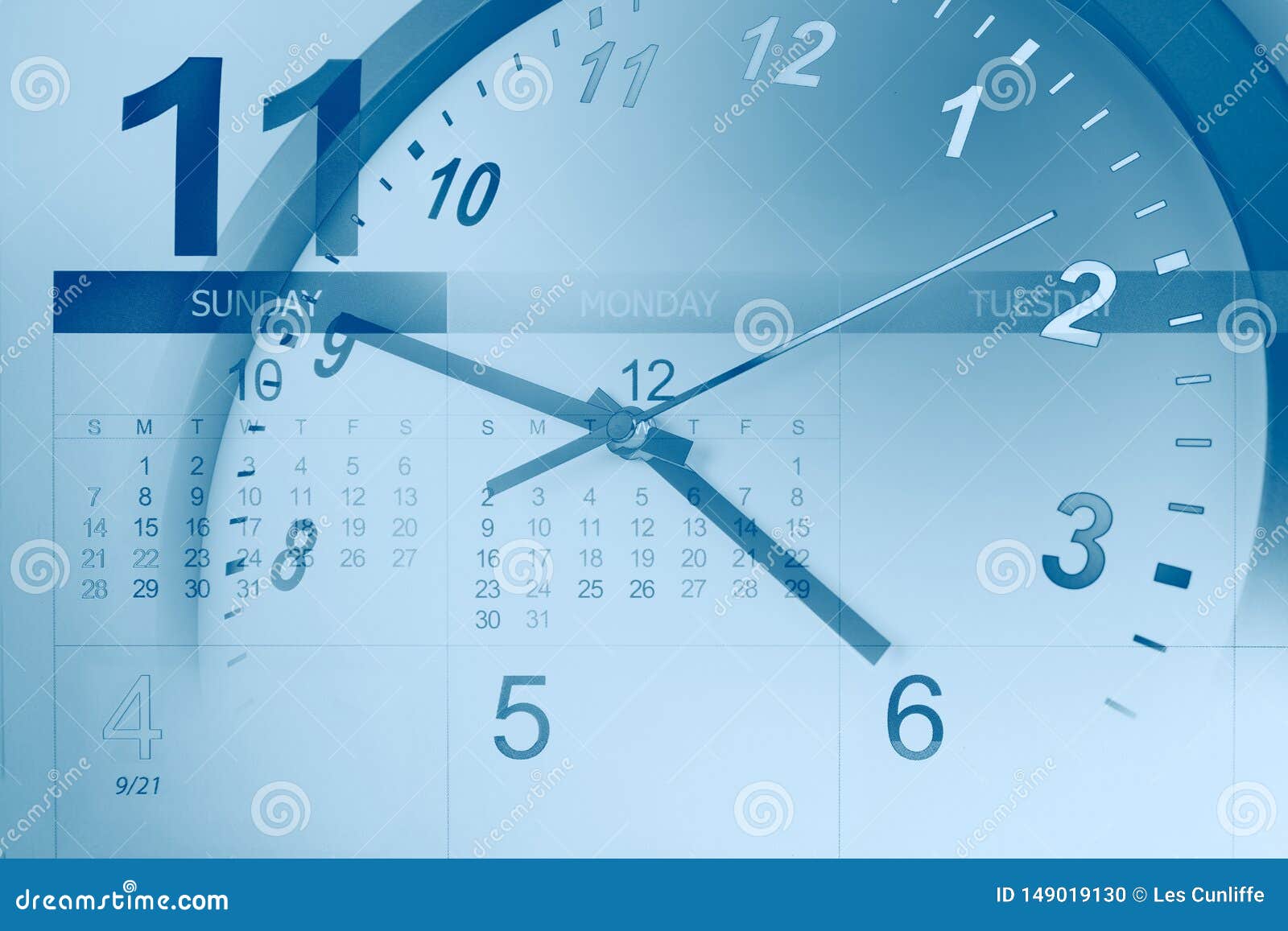 Reloj y calendario foto de archivo. Imagen de primer - 149019130