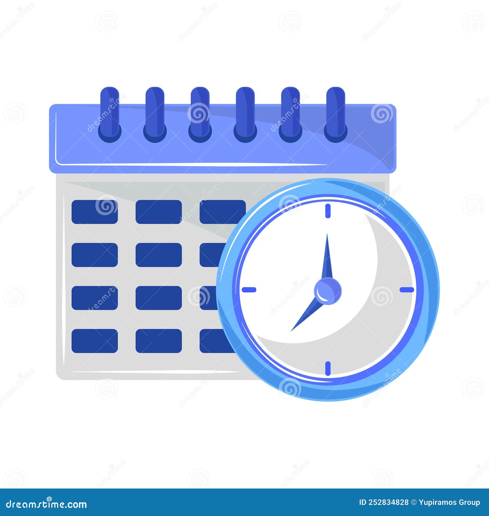 Reloj y calendario ilustración del vector. Ilustración de reloj - 252834828