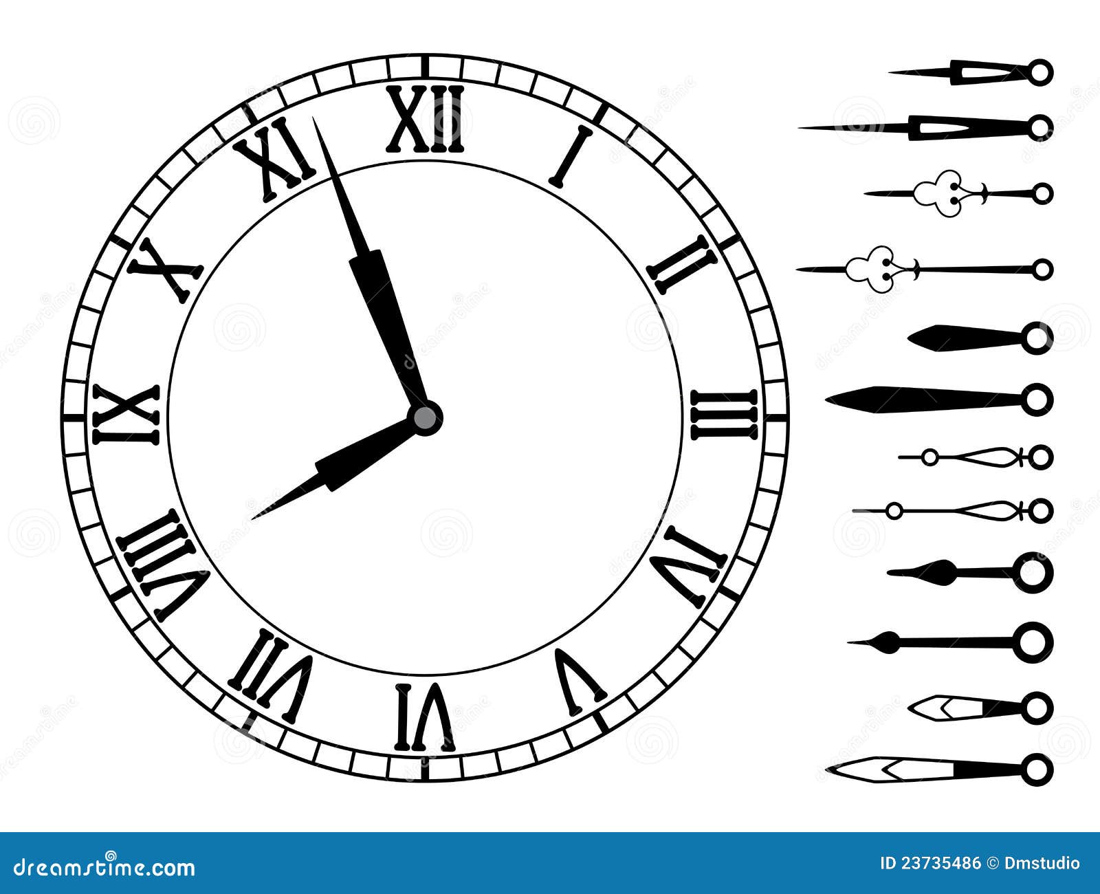 Reloj y conjunto de manos ilustración del vector. Ilustración de gris ...