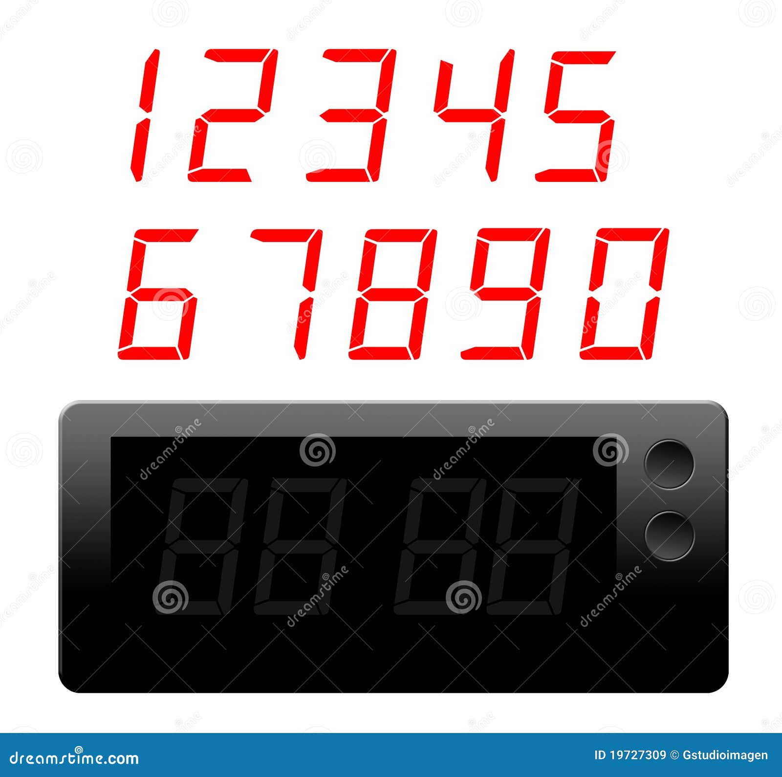 Reloj y números stock de ilustración. Ilustración de tarjeta - 19727309