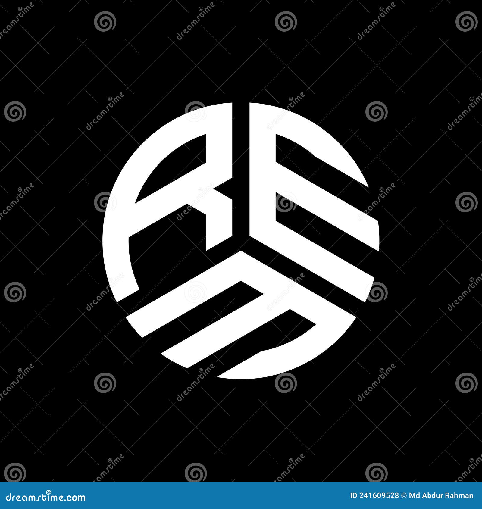 REM Letter Logo Design on Black Background. REM Creative Initials ...