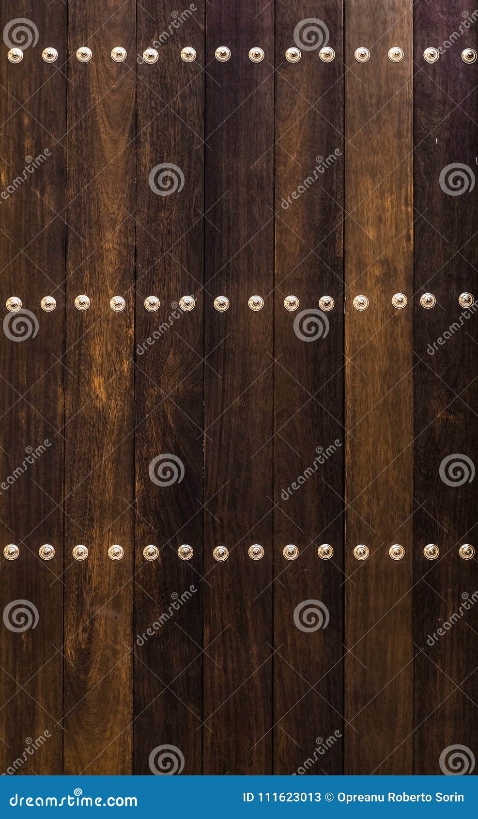 Remaches Redondos En Puerta De Madera Vieja Imagen de archivo - Imagen ...