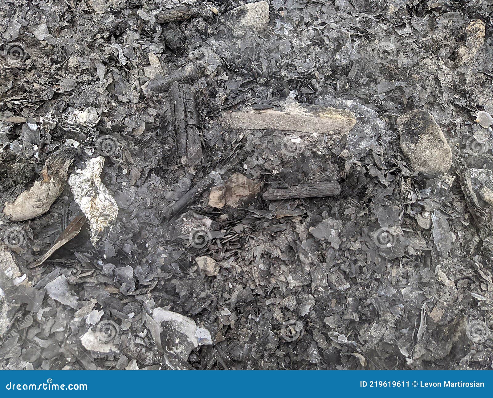 Remaining Ashes from a Fire on the Street in the Daytime Stock Image ...