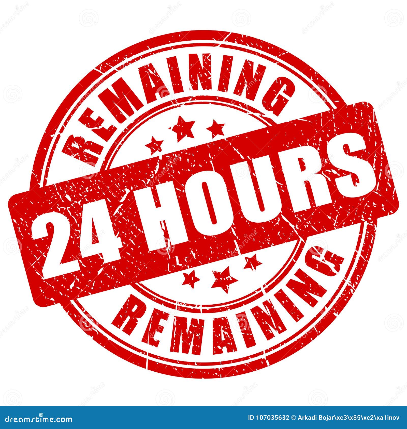Remaining 24 Hour Stamp Vector Illustration | CartoonDealer.com #107035632