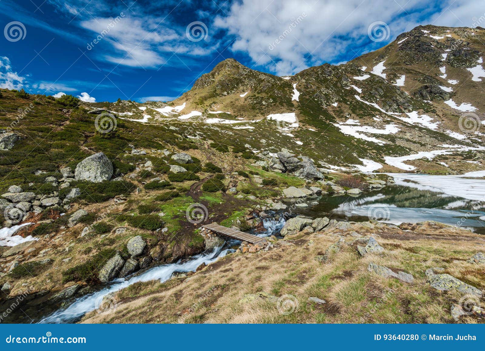 Remaining Ice on Alpine Lake in Pyrenees,Andorra Stock Photo - Image of ...