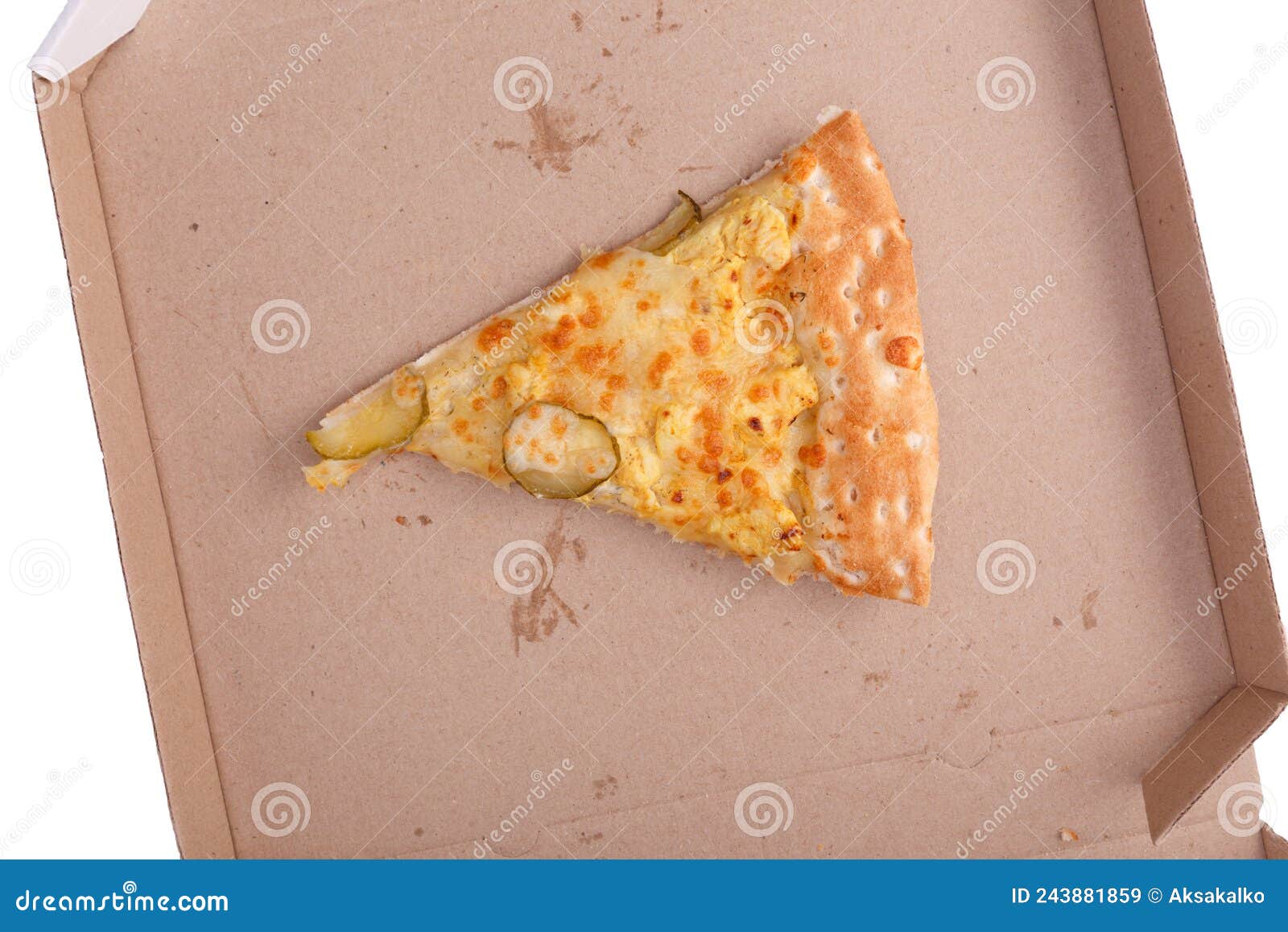 The Remaining Pizza Is In The Box.Empty Pizza Box With Three Slice ...