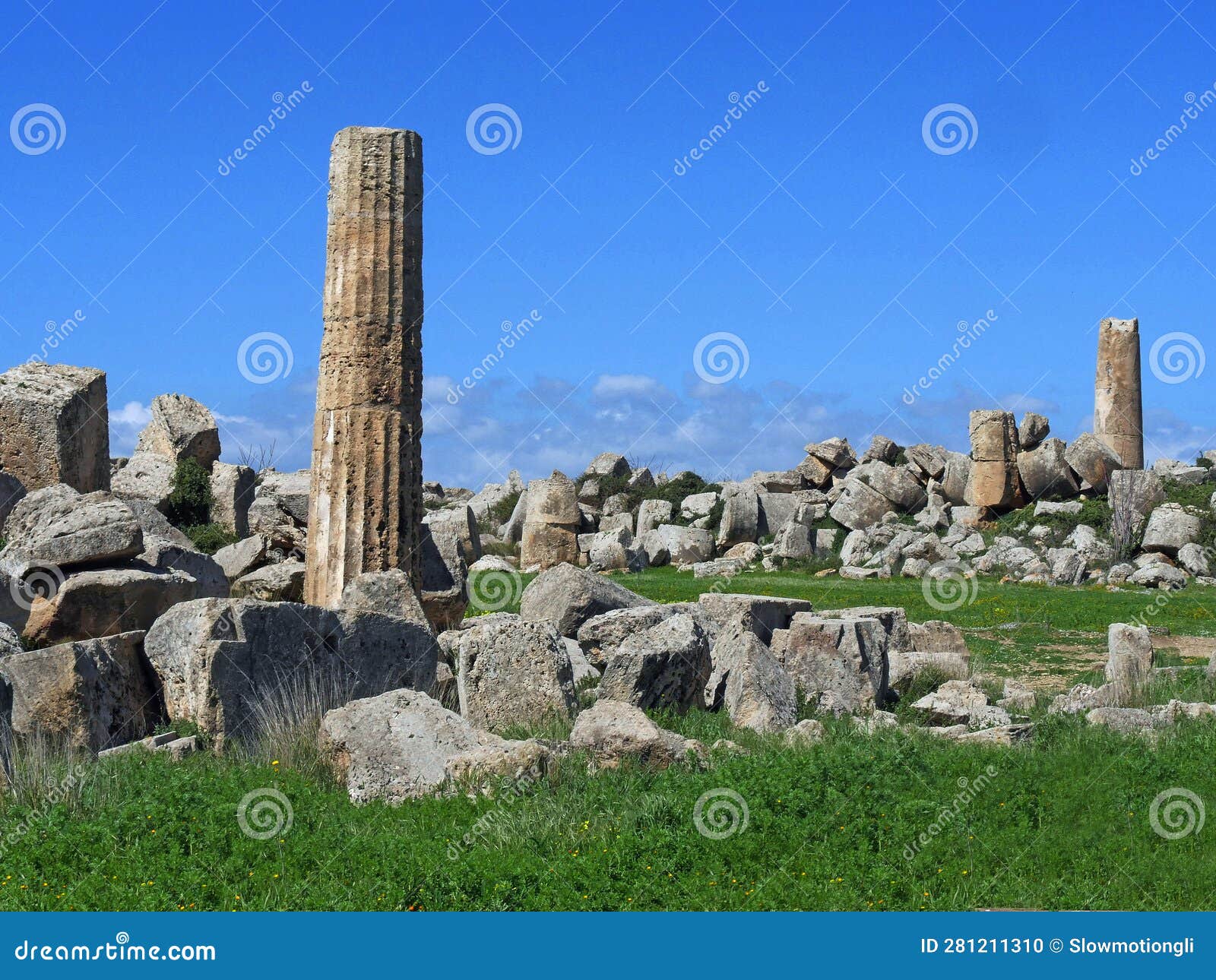 Remaining Rubble of Temple G and Temple E, Selinunte, Sicily, Italy ...