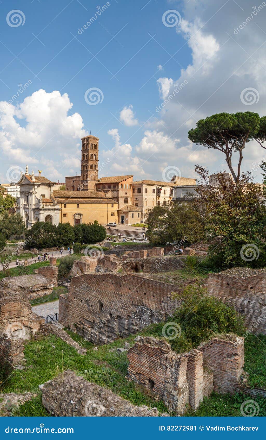 Remains of Ancient Buildings in the Roman Forum Stock Image - Image of ...