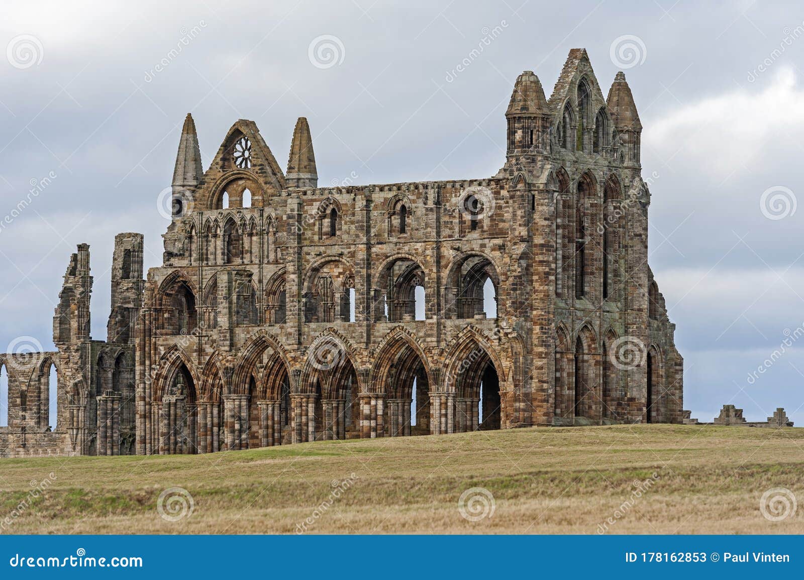 View of Ancient Gothic Abbey Ruins Stock Image - Image of north, large ...