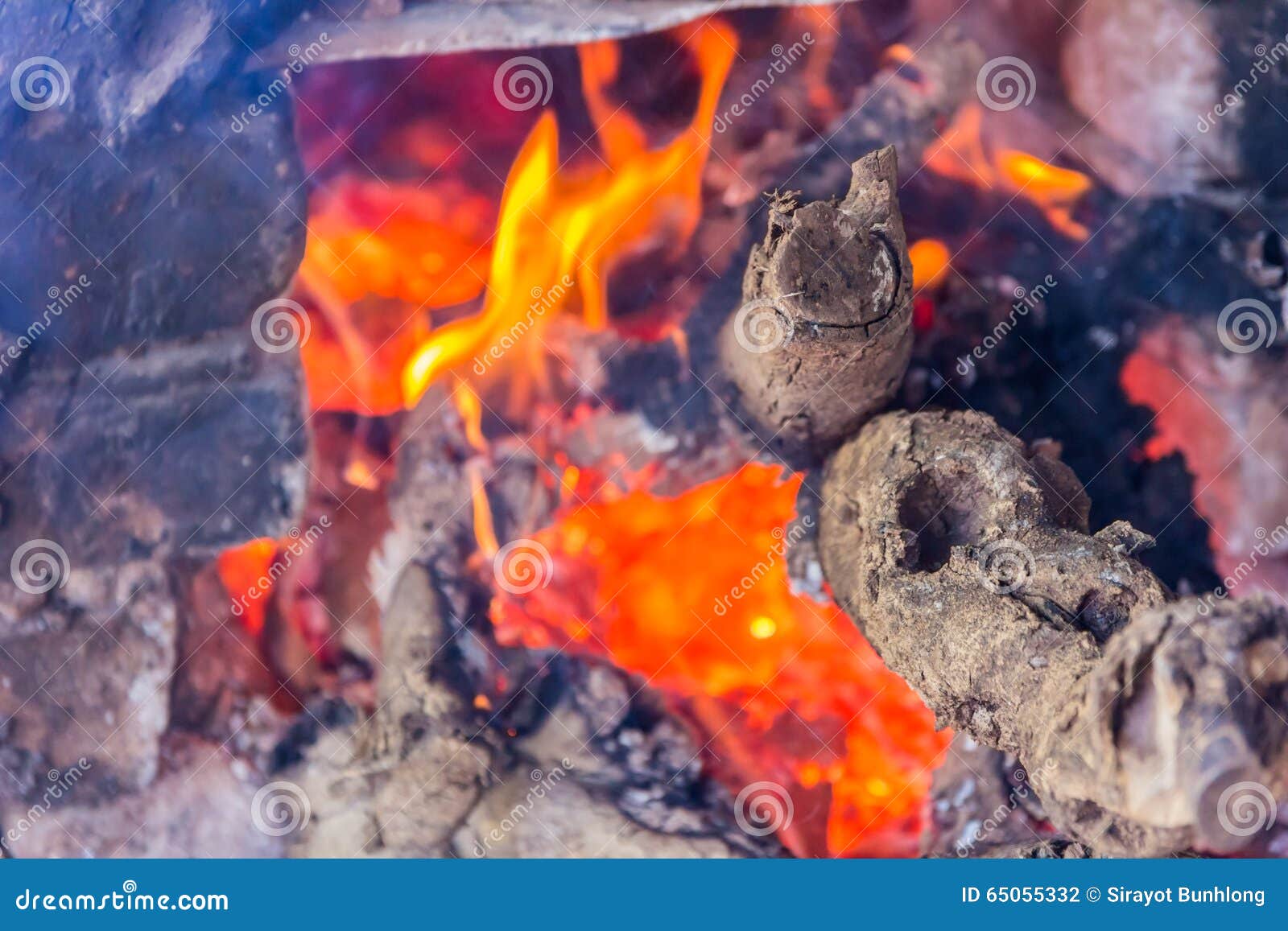 Remains of a Bonfire, the Ash is Still Smoldering Stock Photo - Image ...