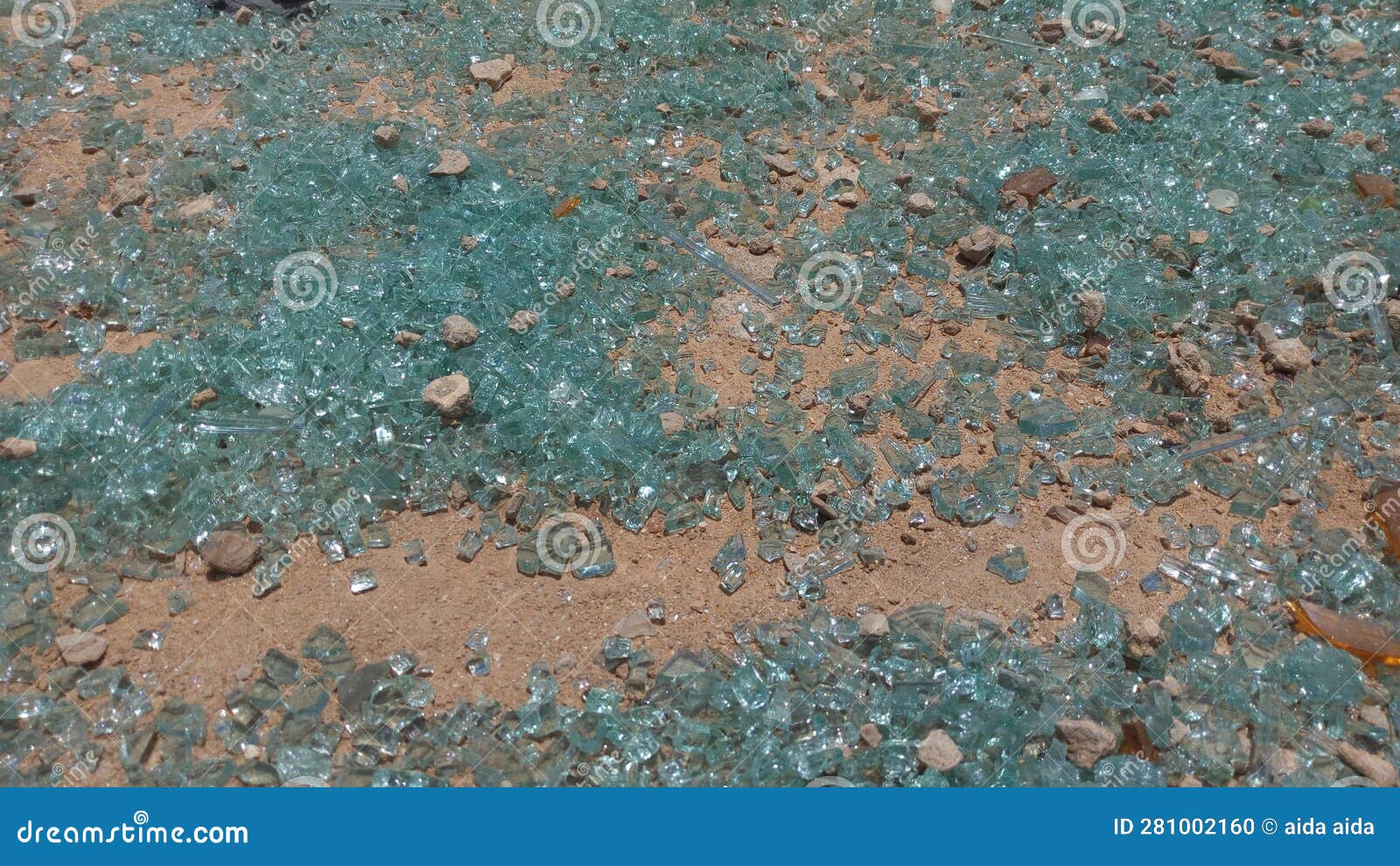 Remains of Broken Glass Mixed with Dry Soil Stock Photo - Image of ...