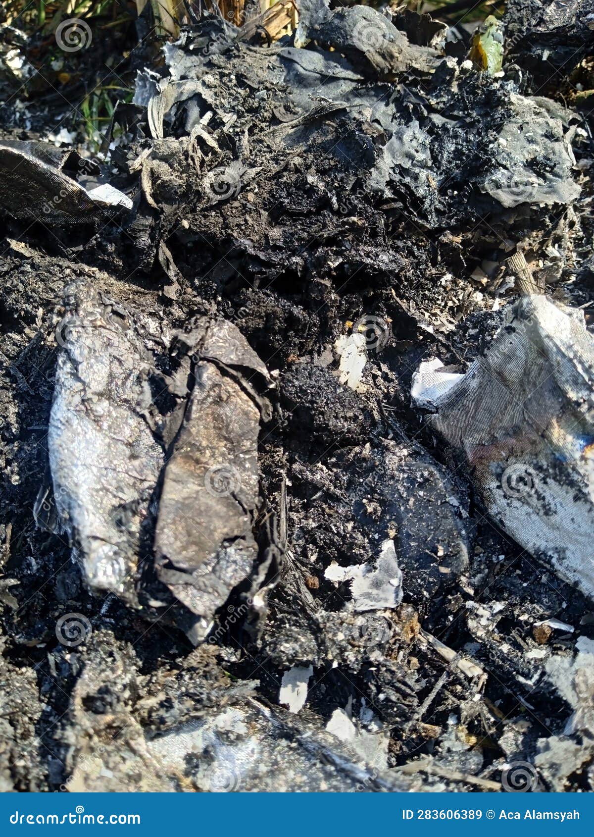 The Remains of Burnt Garbage Make a Rare Work of Art? Stock Image ...