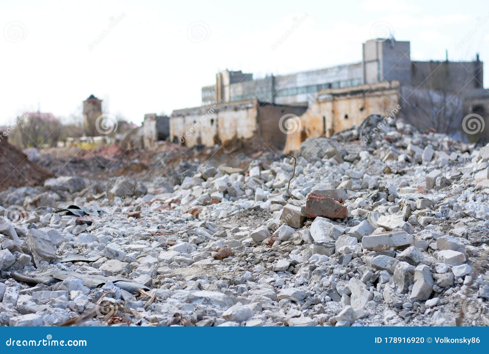 The Remains of a Completely Destroyed Factory Stock Photo - Image of ...