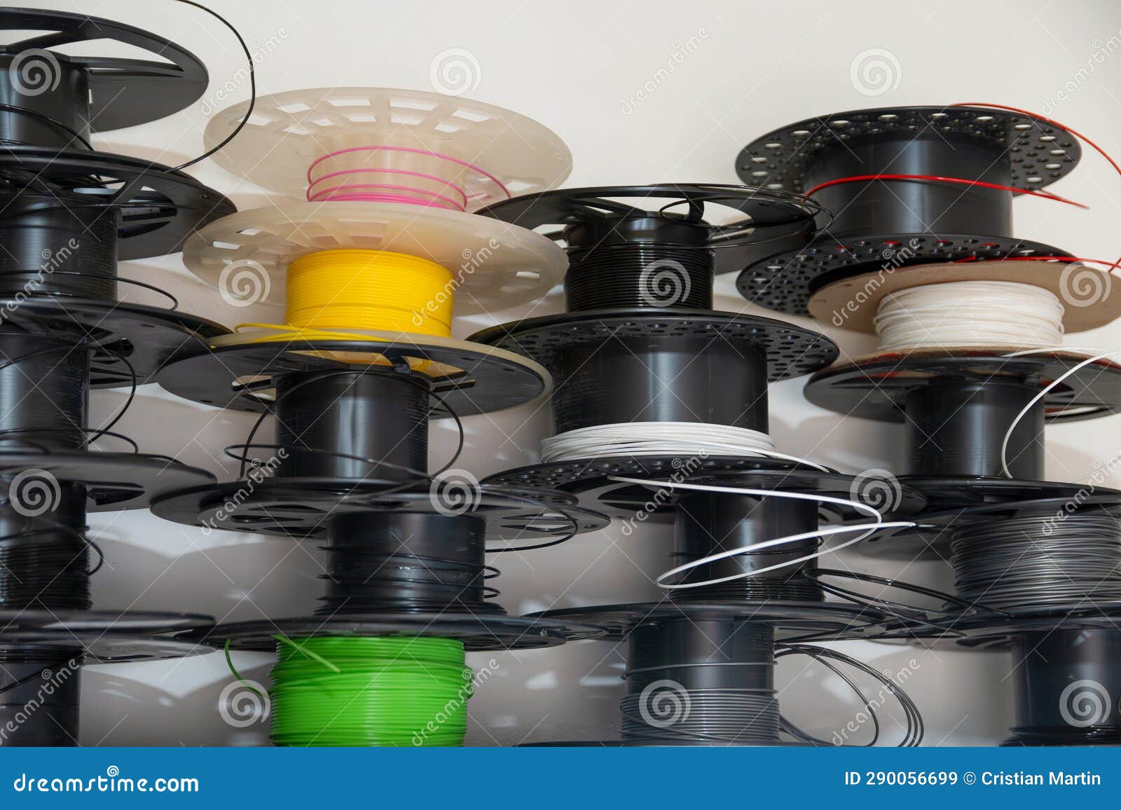 Remains of 3D Printer Filament Rolls Stock Image - Image of technology ...