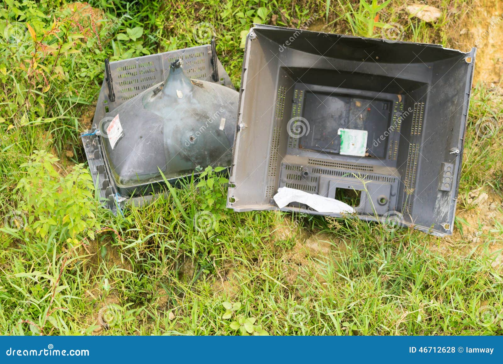 The Remains Damaged Television Broken Stock Photo - Image of monitor ...
