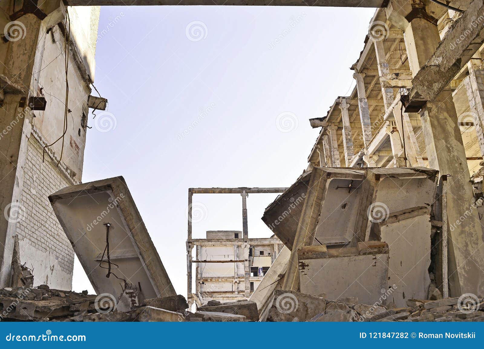 The Remains of the Destroyed Building of a Large Industrial Facility ...