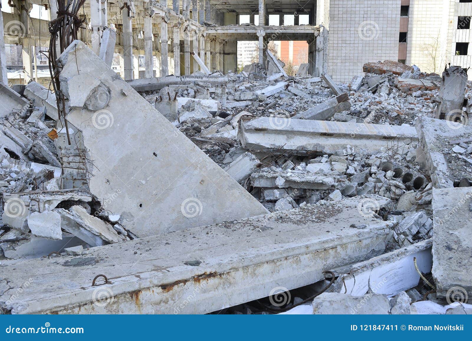 The Remains of the Destroyed Building of a Large Industrial Facility ...