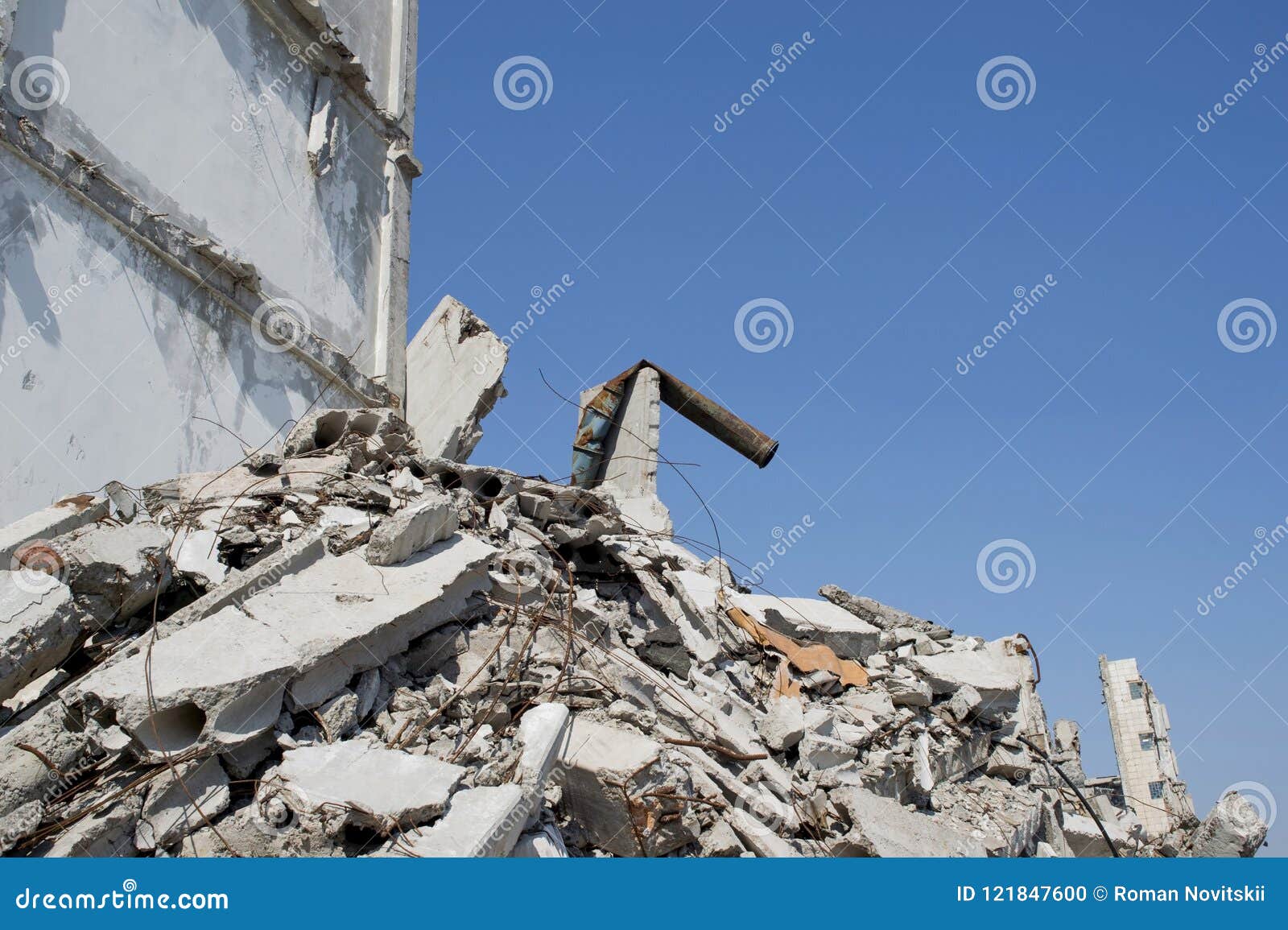The Remains of the Destroyed Building of a Large Industrial Facility on ...