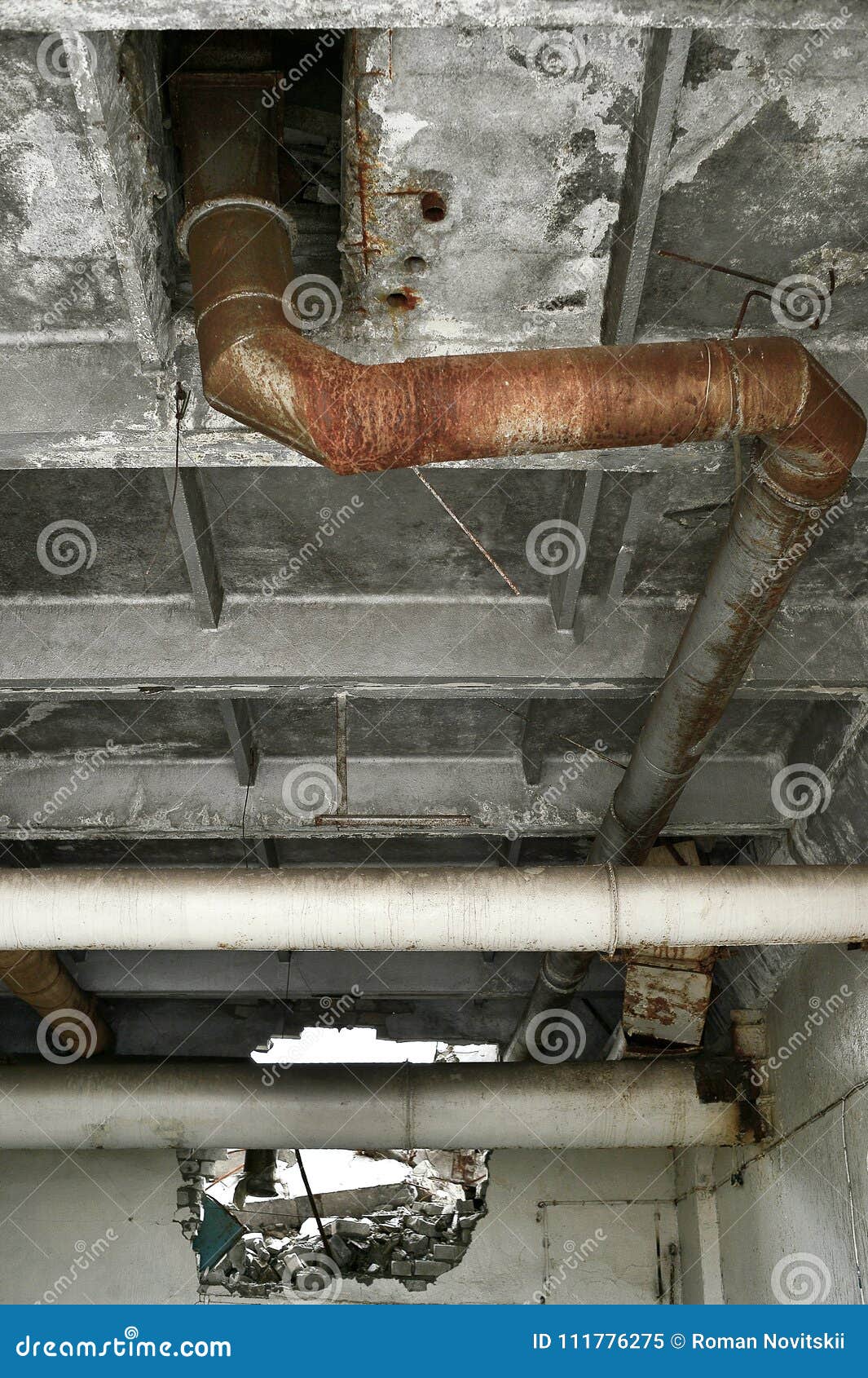 The Remains of the Destroyed Communications in the Form of the Metal ...