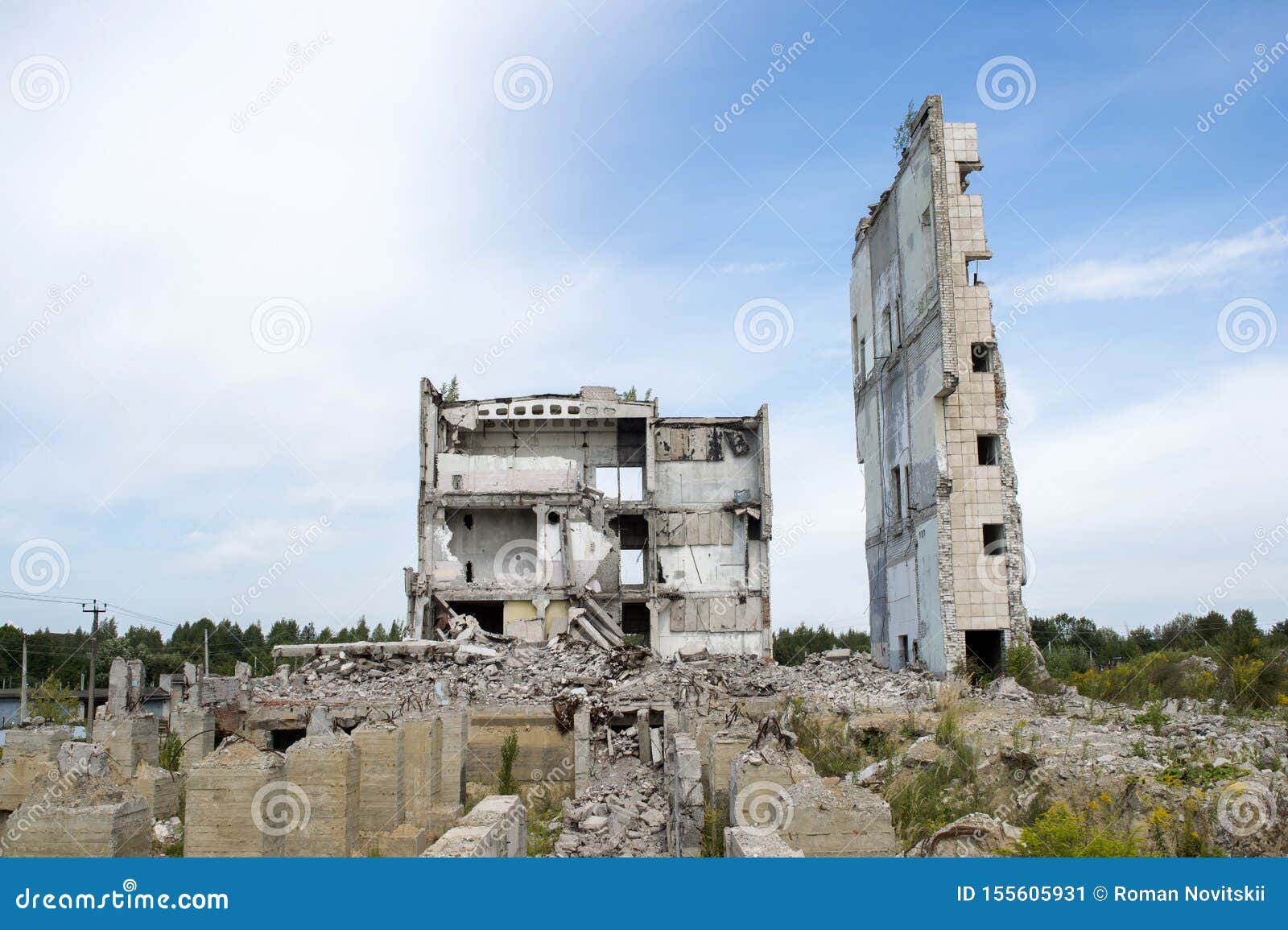 The Remains of the Foundation on the Background of the Destroyed ...