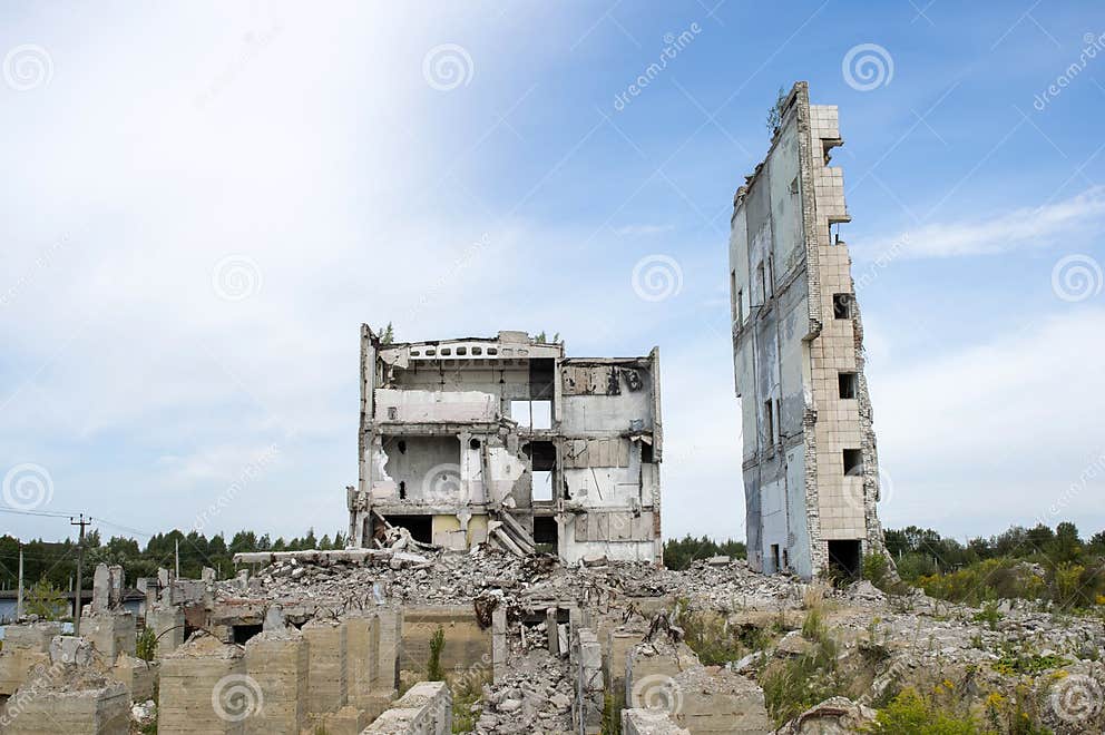 The Remains of the Foundation on the Background of the Destroyed ...