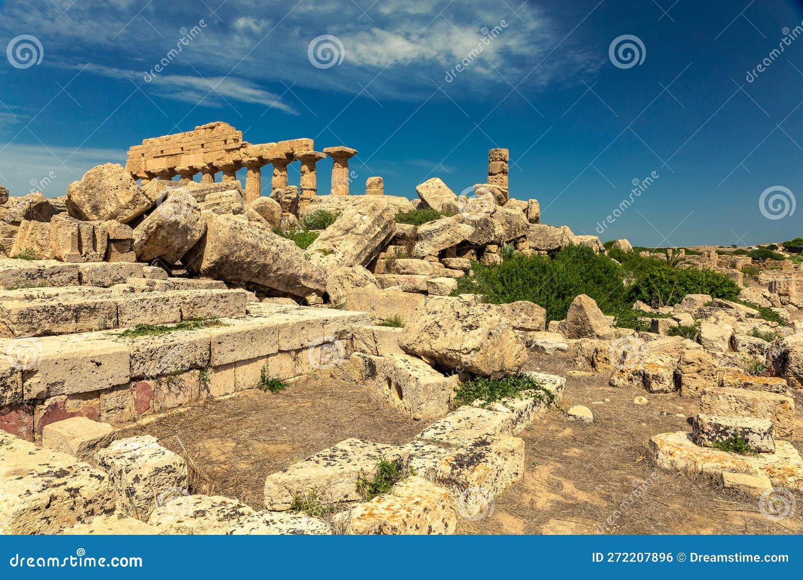 Remains of Greek temples editorial photo. Image of blue - 272207896