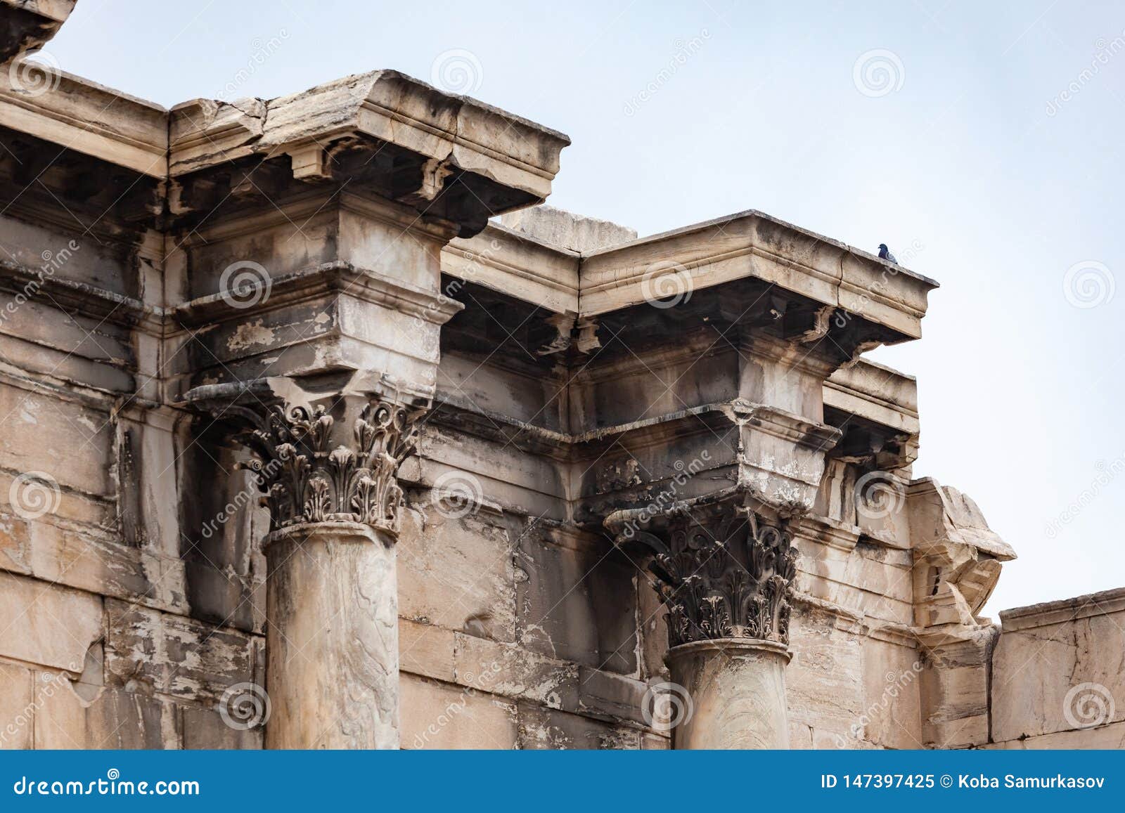 Remains of the Library of Hadrian, Athens, Greece Stock Image - Image ...