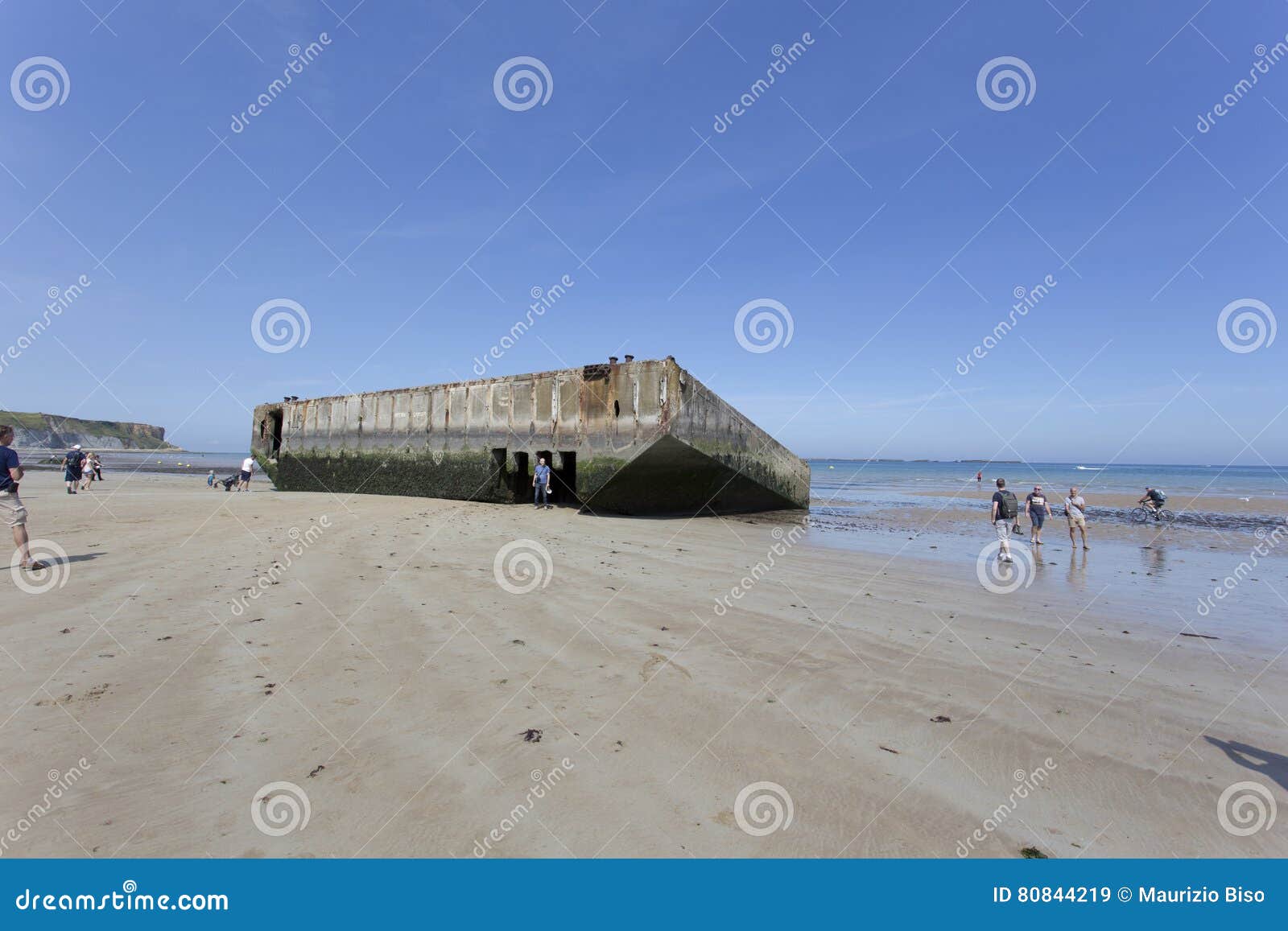 Mulberry Concrete Floating Harbour Normandy France English Channel Gold ...