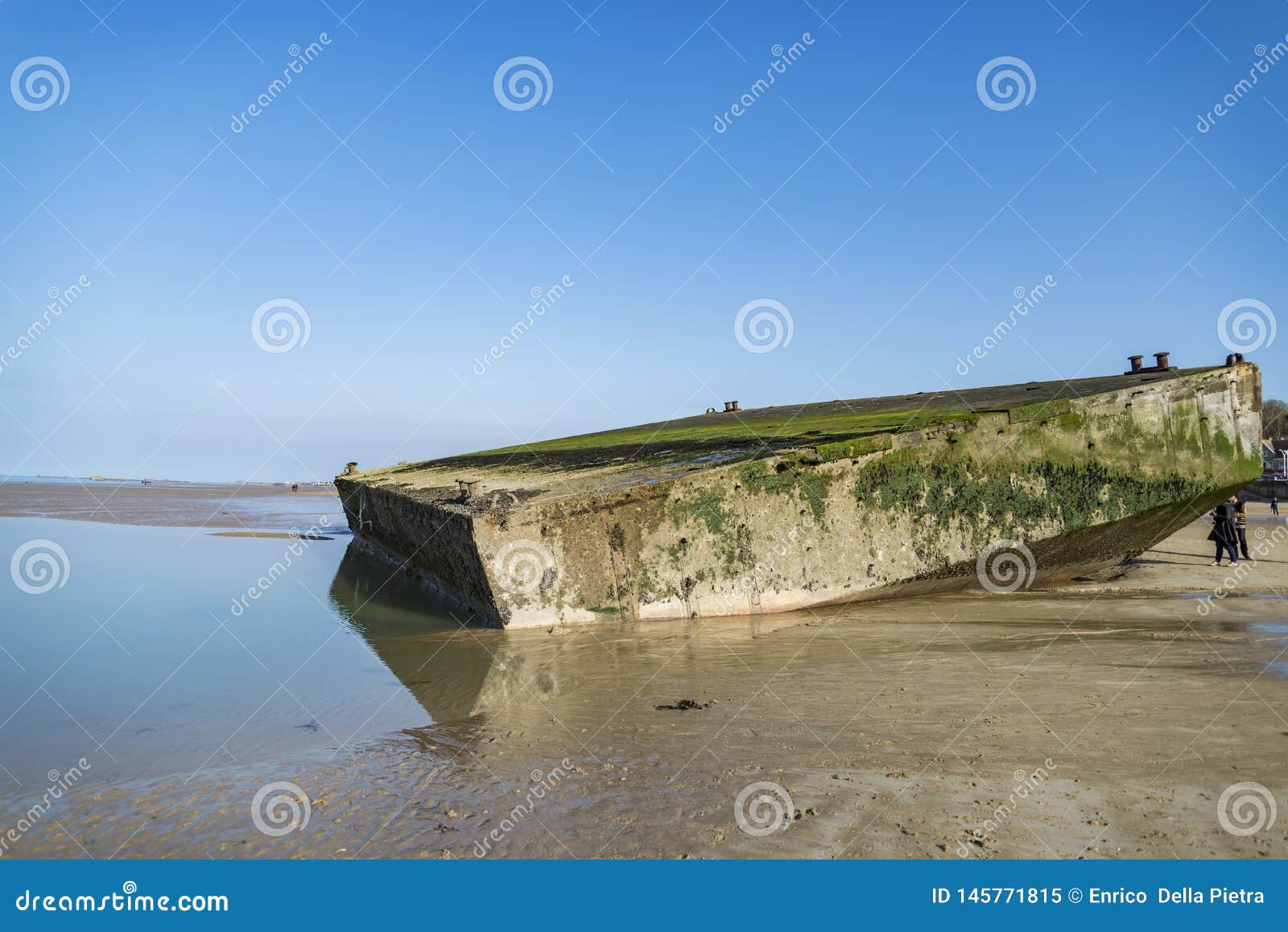 The Remains of the Mulberry Harbour at Arromanches Editorial Image ...