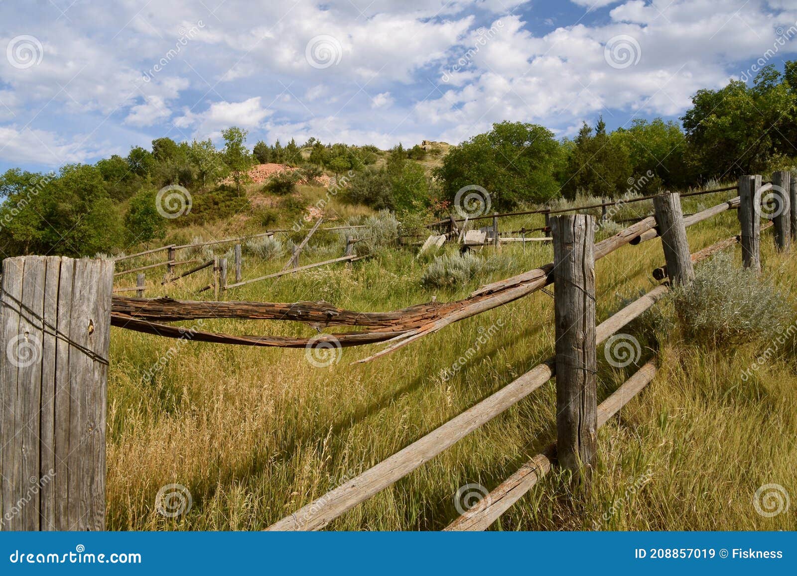 Old Western Corral Rustic Scene Blue Sky Background Stock Image ...