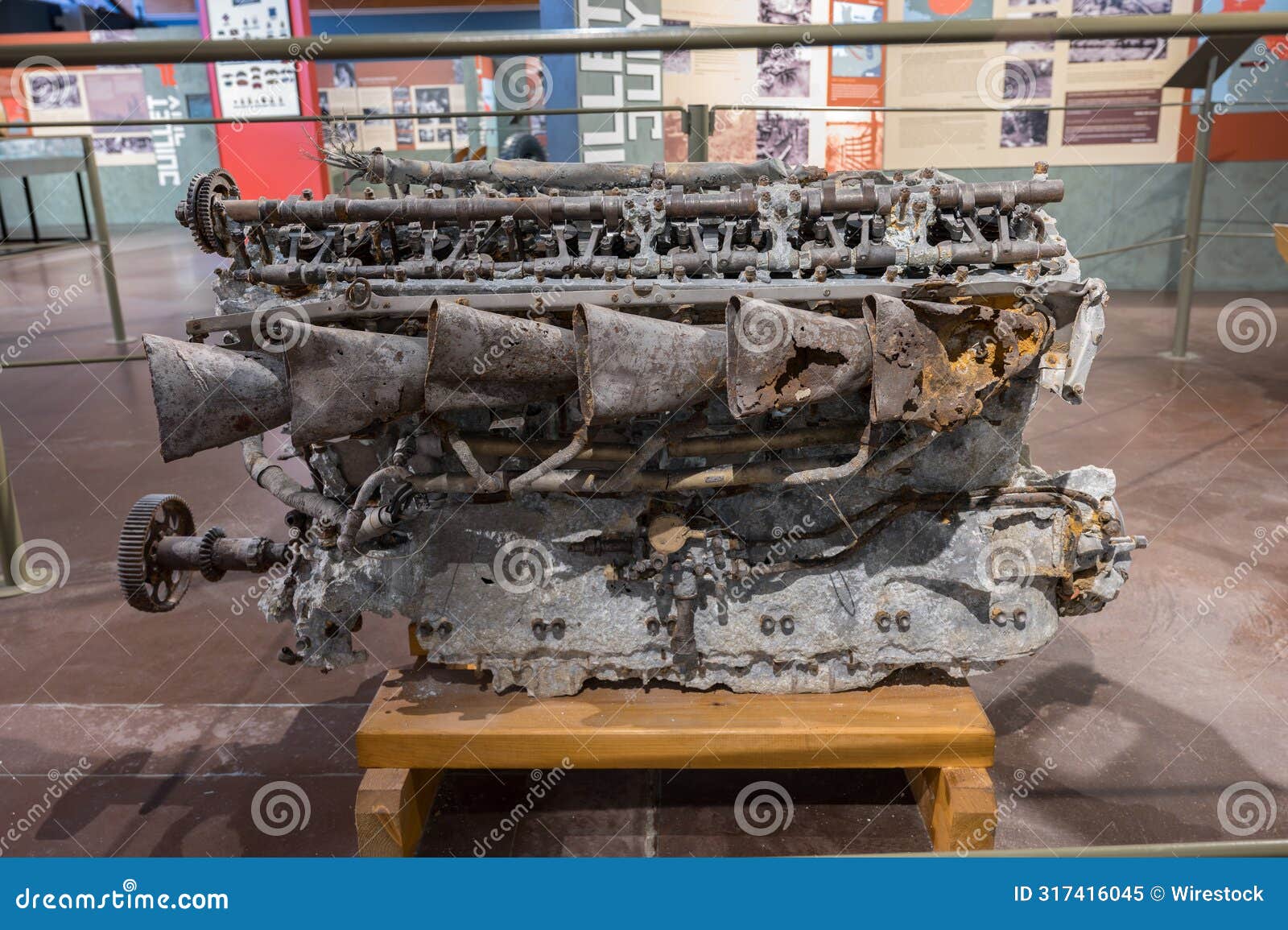 Remains Of An Old Large V12 Internal Combustion Engine From The Second ...