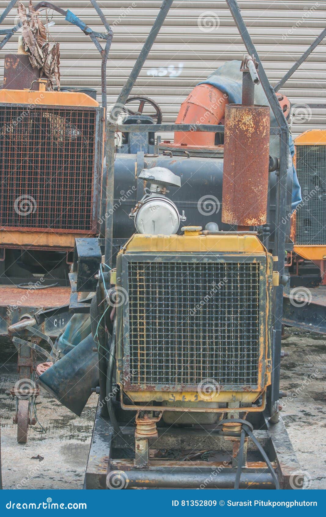 Remains of Old Machine and Engine. Stock Image - Image of gear, detail ...