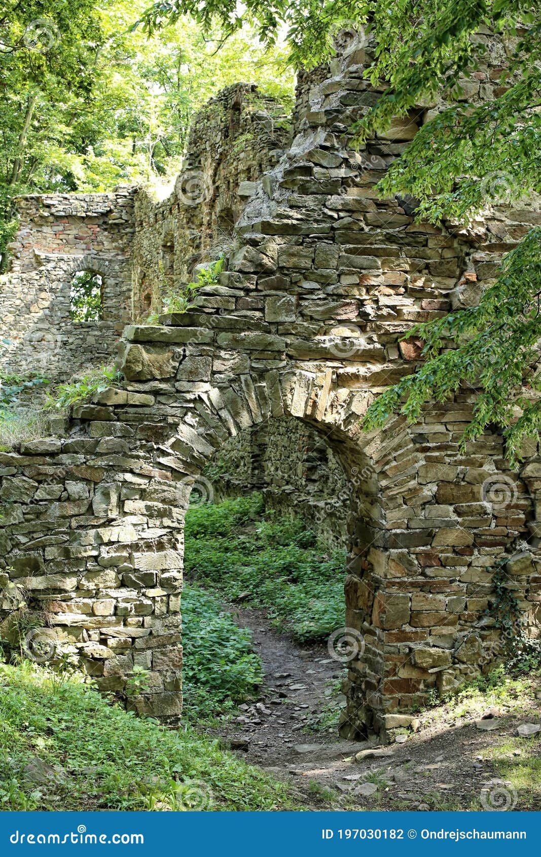 Remains of Stable Wall with Entry Door Stock Photo - Image of park ...