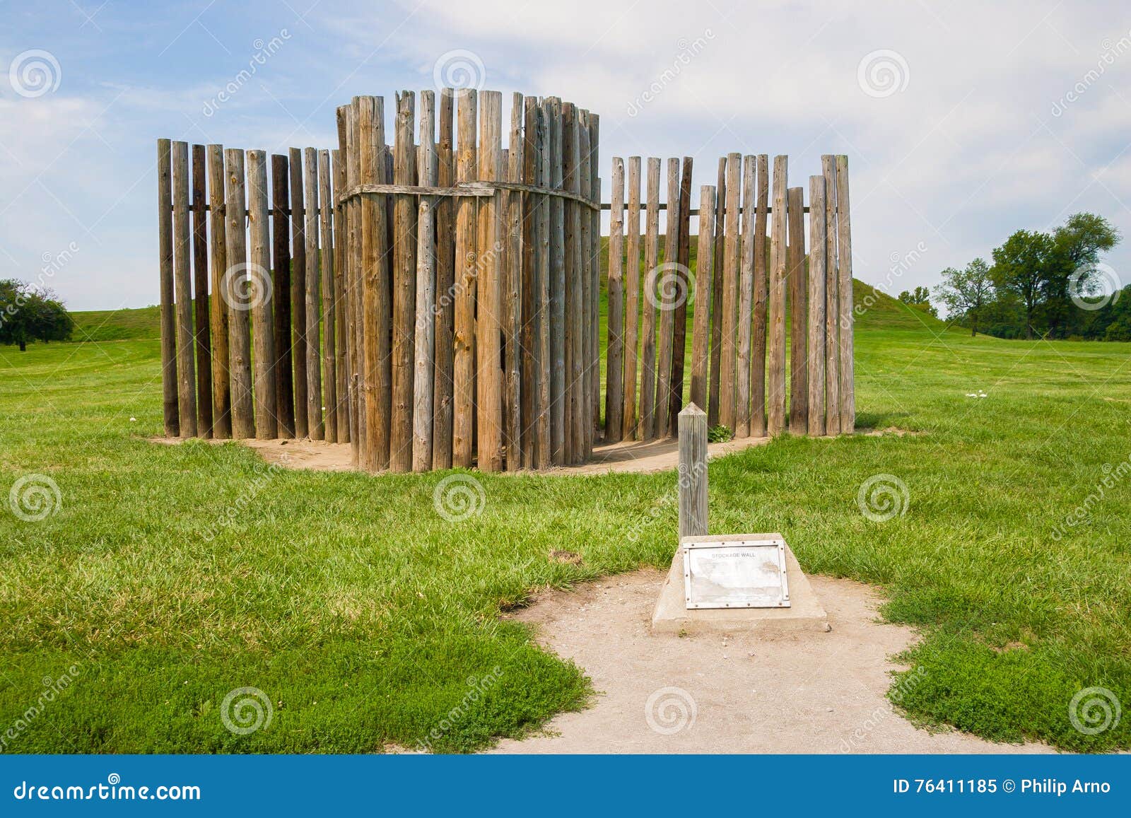 Remains Of The Stockade Wall At Cahokia Mounds Historic Site ...